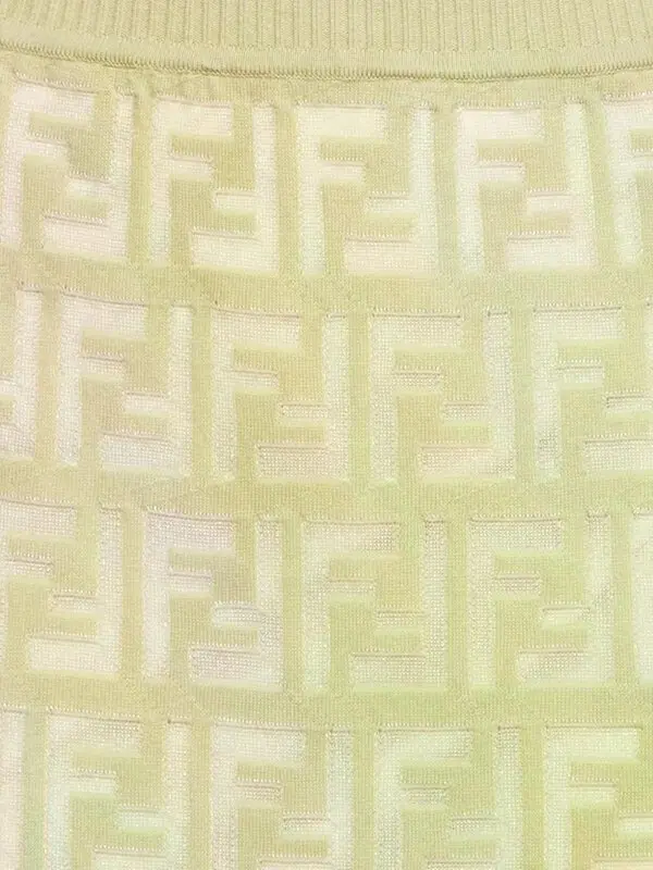 Fendi Ff Logo Knit Midi Skirt