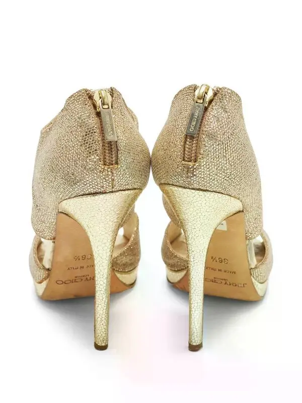 JIMMY CHOO Tone Glitter Almond-toe Sandals