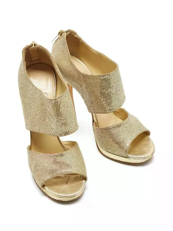 JIMMY CHOO Tone Glitter Almond-toe Sandals