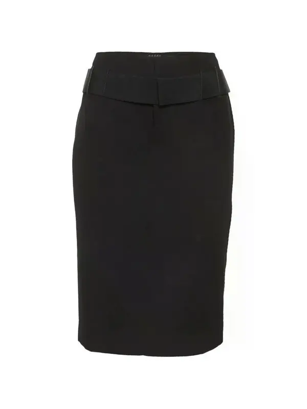 Gucci Belted Pencil Midi Skirt - Black