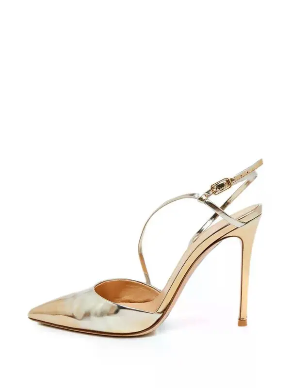 GIANVITO ROSSI Pointed-toe Slingback-strap Pumps - Silver