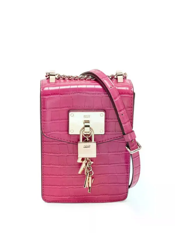 Dkny 2022 Elissa Croc-embossed Cross Body Bag - Pink