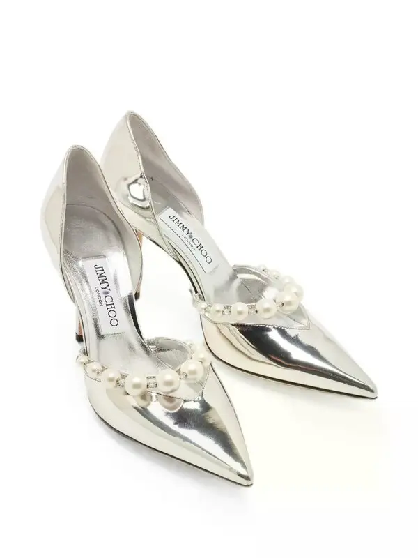 JIMMY CHOO Aurelie Pearl-detail Pumps - Silver