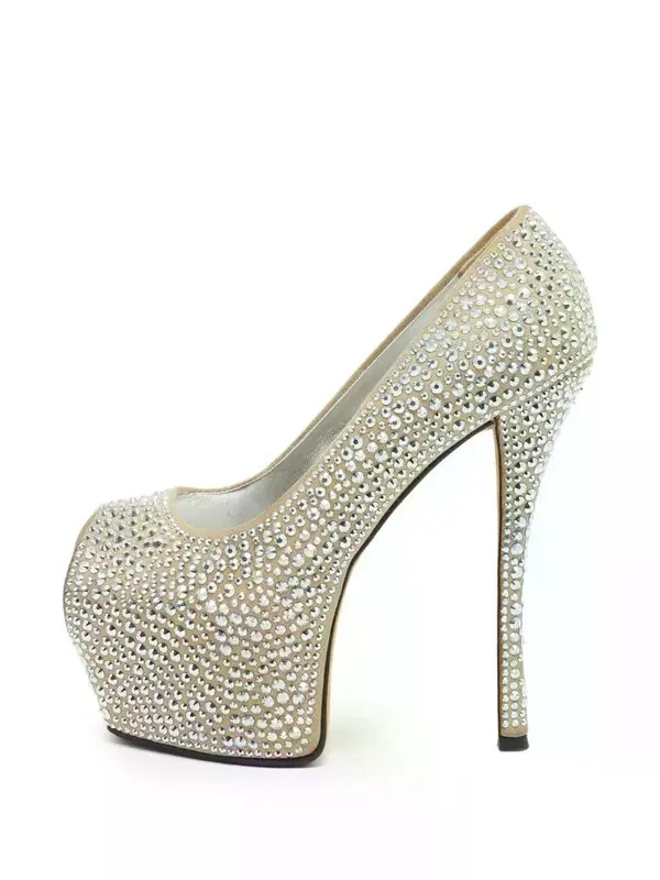 GIUSEPPE ZANOTTI Liza Crystal-embellished Platform Pumps - Neutrals