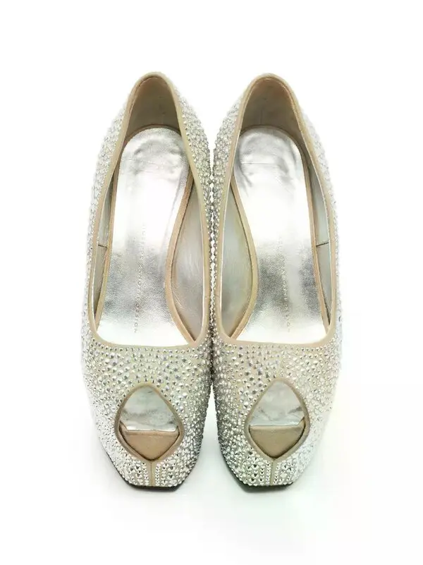 GIUSEPPE ZANOTTI Liza Crystal-embellished Platform Pumps - Neutrals