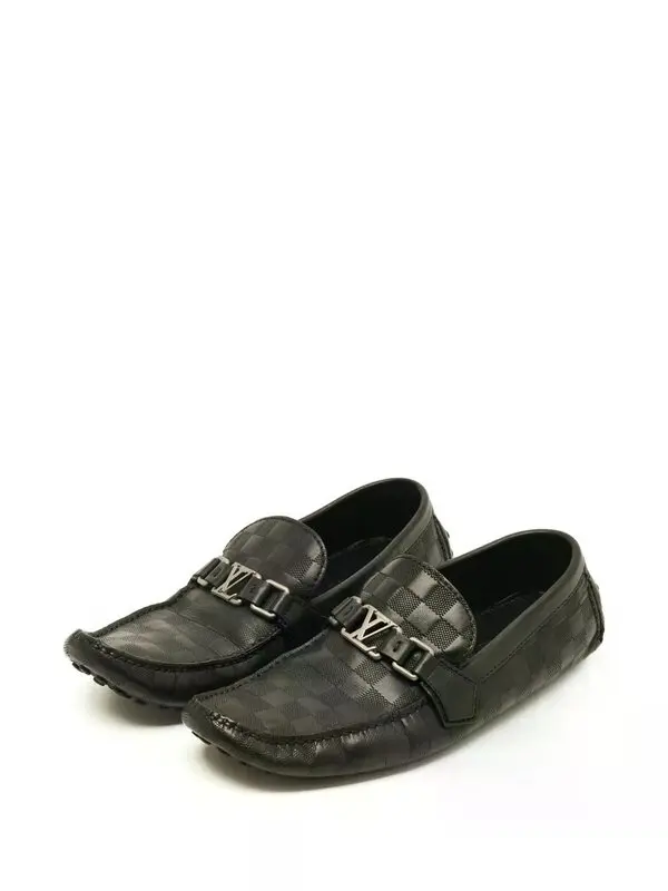 LOUIS VUITTON Damier Calf Leather Loafers