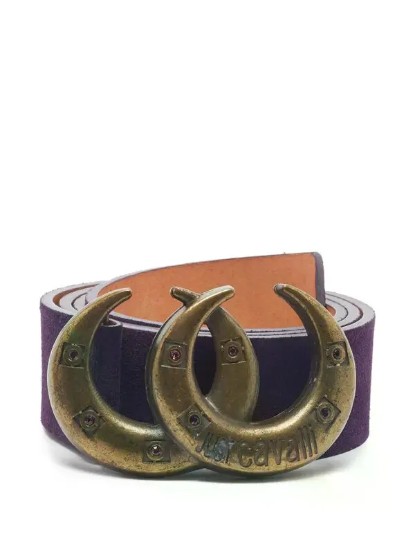Roberto Cavalli Crescent Buckle Belt - Purple