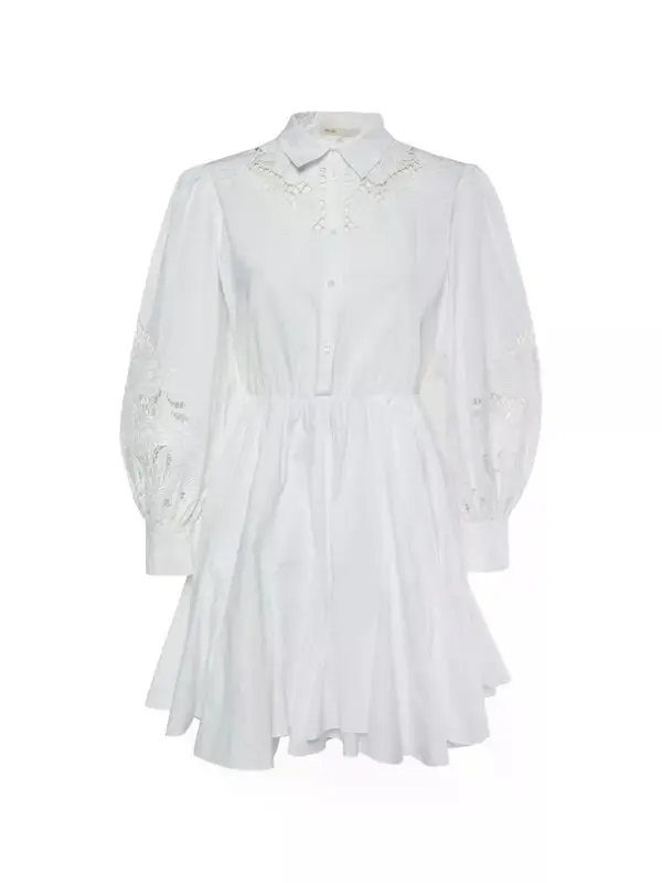 Maje Rebello Cotton Shirt Mini Dress - White