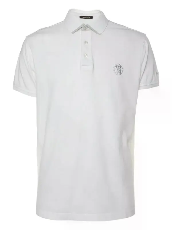 Roberto Cavalli Logo-embroidered Polo Shirt - White