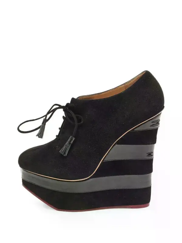 CHARLOTTE OLYMPIA Martha Wedge Ankle Pumps - Black