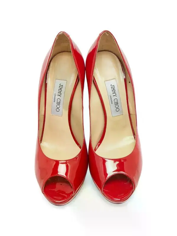 JIMMY CHOO Luna Peep-toe Pumps - Red
