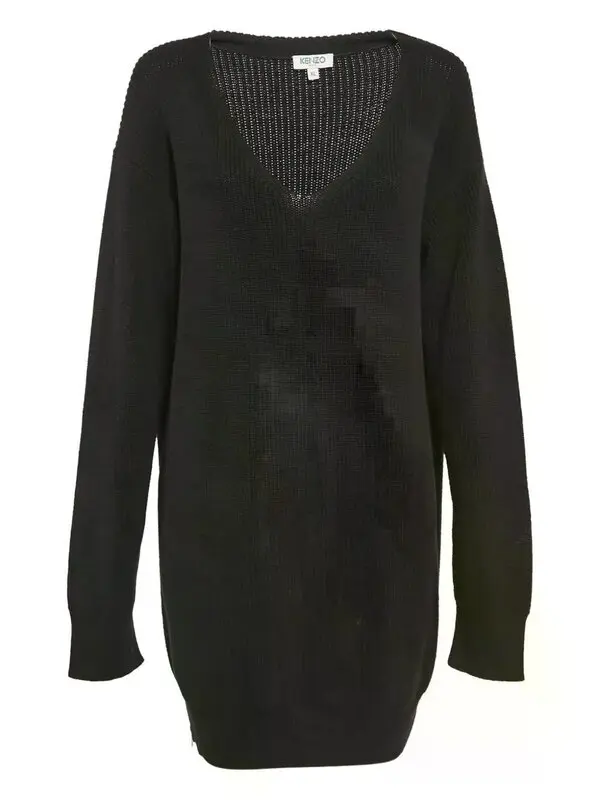 Kenzo Ribbed-knit V-neck Dress