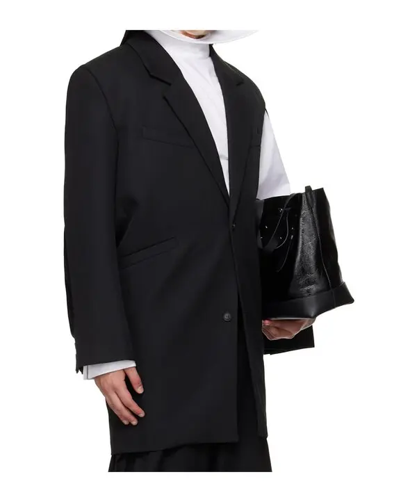 EGONLAB Curved Vent Single-breasted Wool Suit Jacket