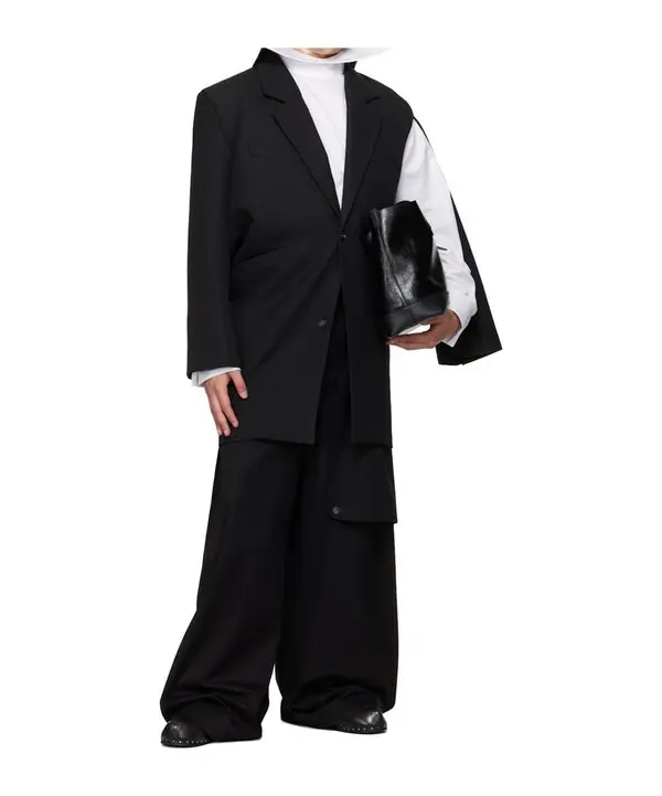 EGONLAB Curved Vent Single-breasted Wool Suit Jacket