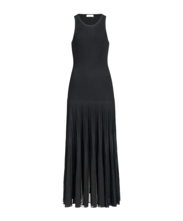 Alaïa Pleated Sheer Dress - Black