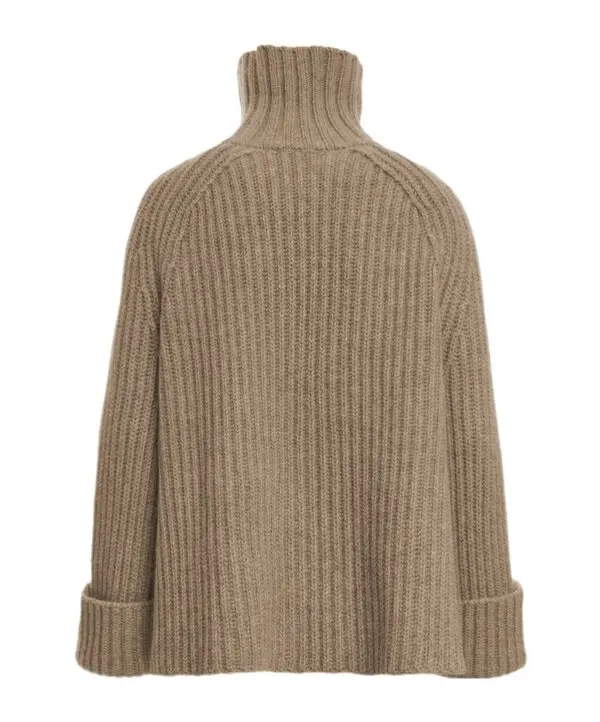 Malo Raglan Ribbed Turtle Neck In Luxury Cashmere