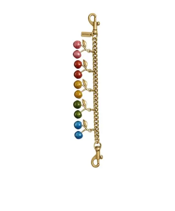 COACH Cherries Motif Chain Bag Charm - Brass/multi