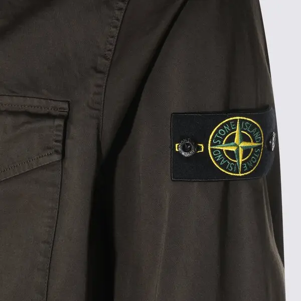 Stone Island Logo-patch Zip-up Overshirt