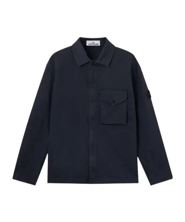 Stone Island Comfort-fit Zip-up Overshirt With Chest Pocket