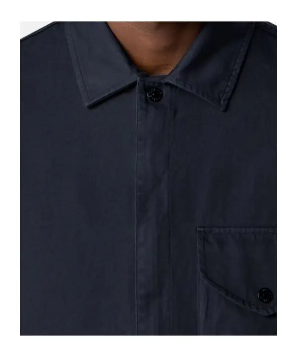 Stone Island Comfort-fit Zip-up Overshirt With Chest Pocket