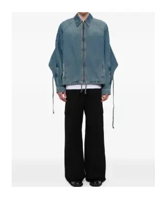 EGONLAB Convertible Hooded Zip-up Denim Jacket