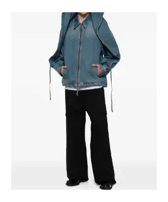 EGONLAB Convertible Hooded Zip-up Denim Jacket