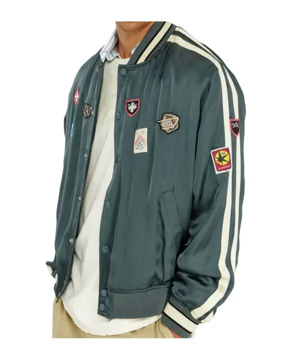 DIESEL® Satin Bomber Jacket With Patches