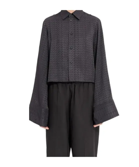 MAISON MARGIELA Viscose Blend Jacquard Shirt - Black