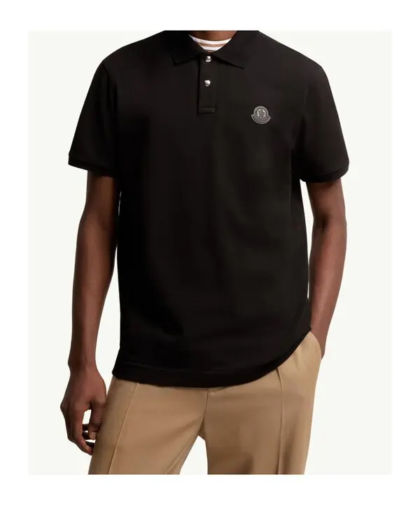 Moncler Logo Patch Cotton Piquet Polo Shirt