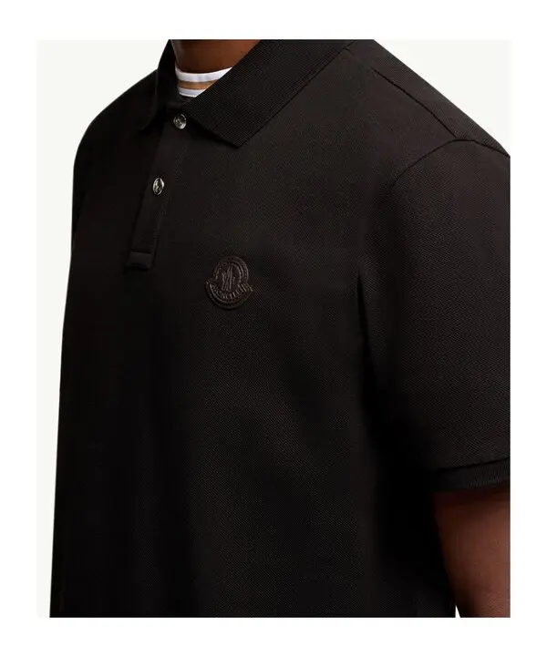 Moncler Logo Patch Cotton Piquet Polo Shirt