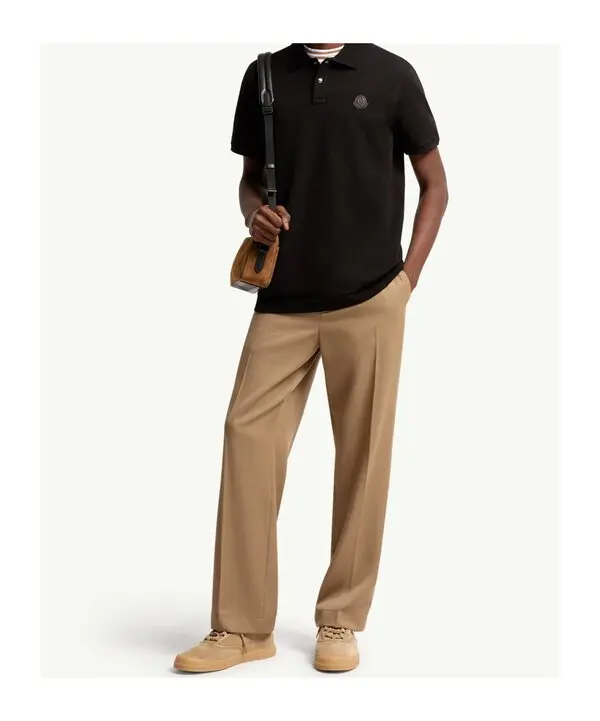 Moncler Logo Patch Cotton Piquet Polo Shirt