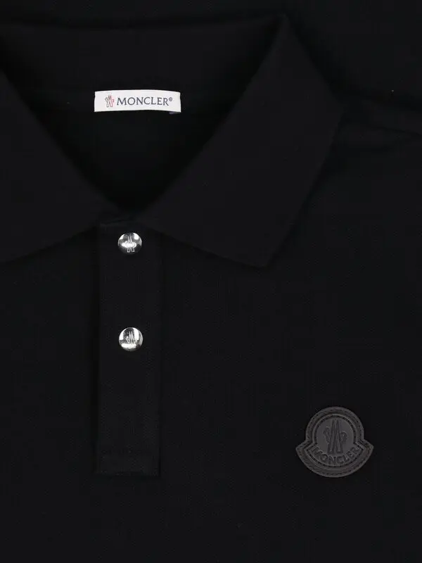 Moncler Logo Patch Piqué Polo Shirt
