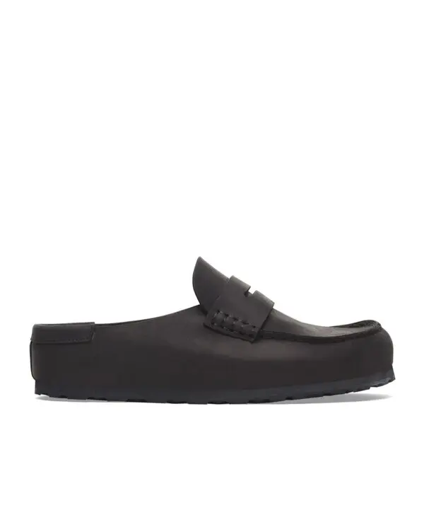 BIRKENSTOCK Penny-strap Leather Slides - Black