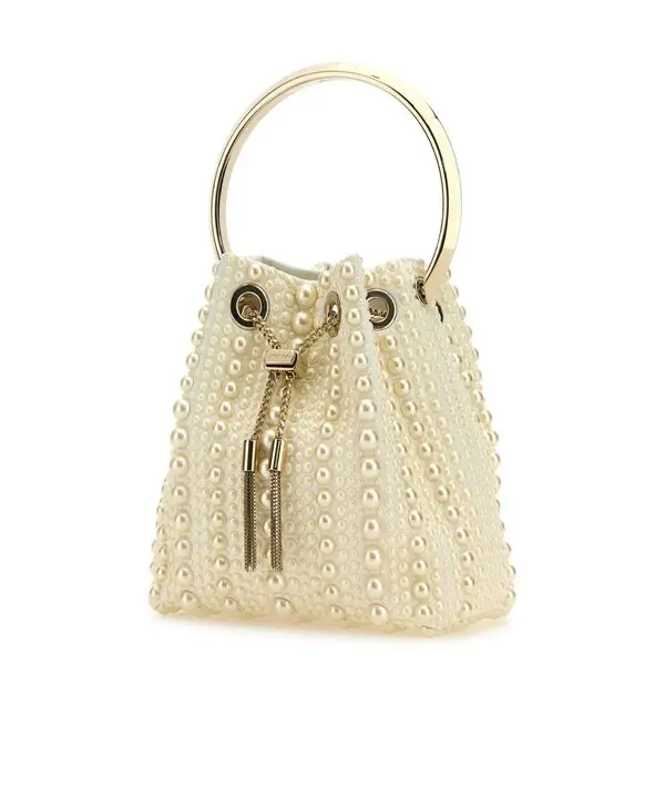 JIMMY CHOO Embellished Drawstring Bucket Bag