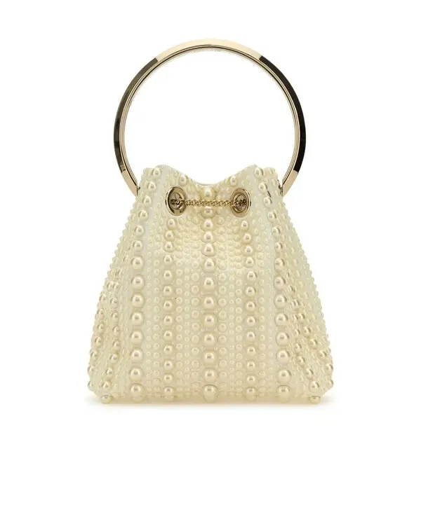 JIMMY CHOO Embellished Drawstring Bucket Bag