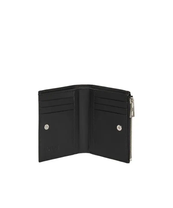 Loewe Slim Compact Walllet In Textured Classic Calfskin