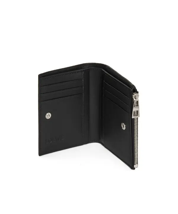 Loewe Slim Compact Walllet In Textured Classic Calfskin