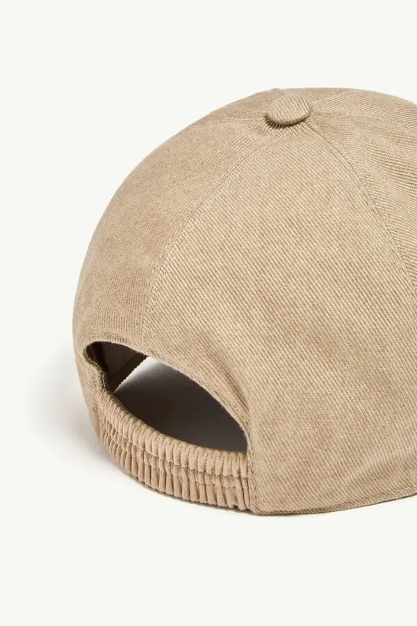 Moncler Leather Logo Cotton Gabardine Baseball Cap