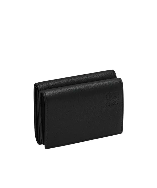 Loewe Trifold Wallet In Soft Grained Calfskin - Black