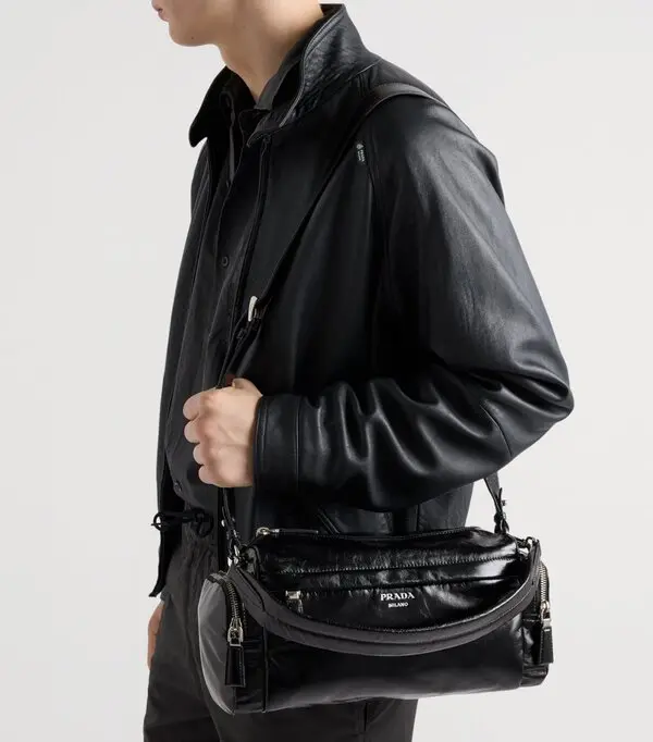 Prada Leather Rectangle Cross-body Bag - Black