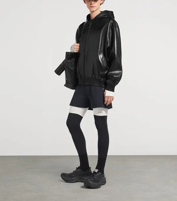 Balenciaga Leather Hooded Jacket