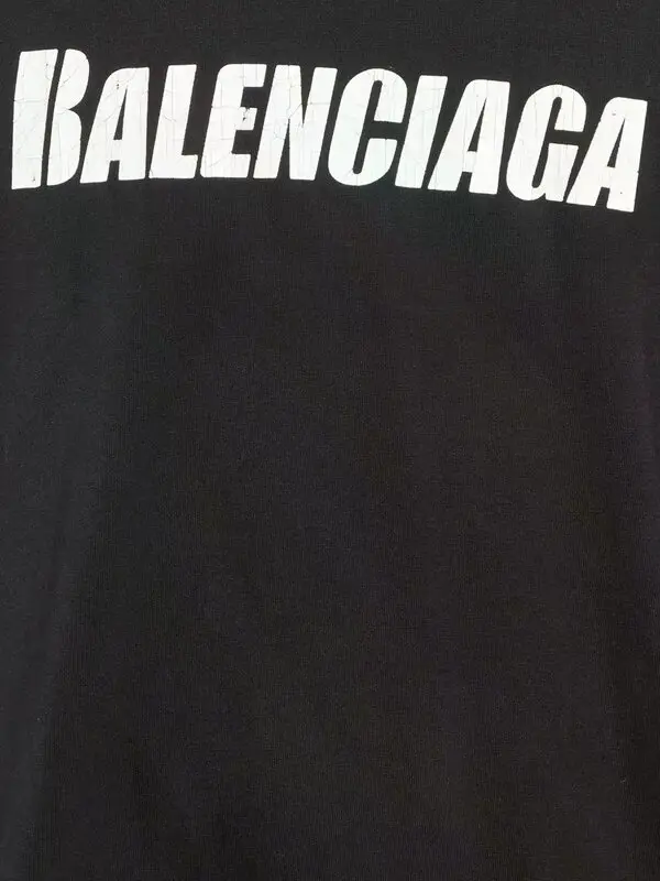 Balenciaga Distressed Logo-print T-shirt