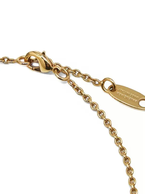 Balenciaga Arabic Logo Plaque Curb Chain Necklace