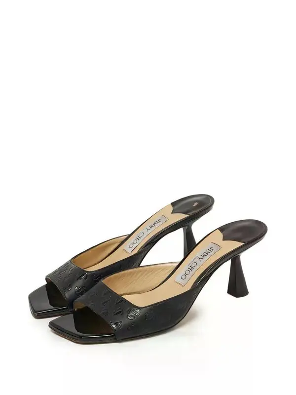 JIMMY CHOO Zania Logo-embossed Leather Sandals