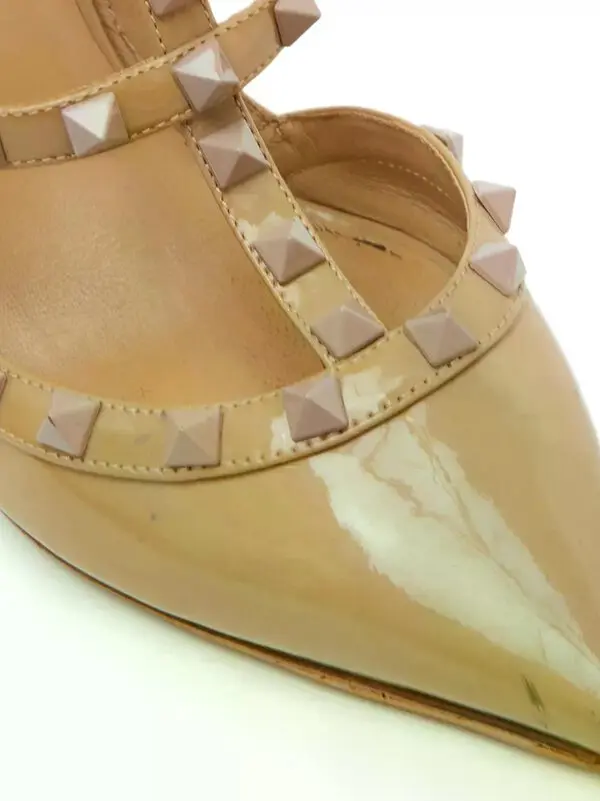 Valentino Garavani Rockstud Ankle-strap Pumps - Neutrals
