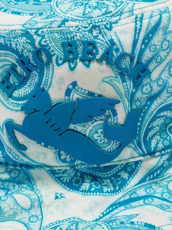 Etro Paisley Print Logo Bucket Hat