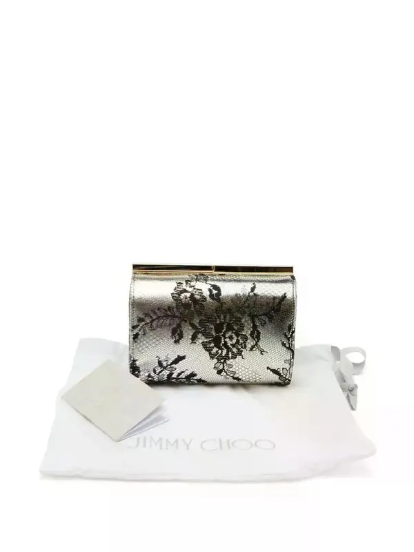 JIMMY CHOO Camille Lace Clutch Bag - Silver