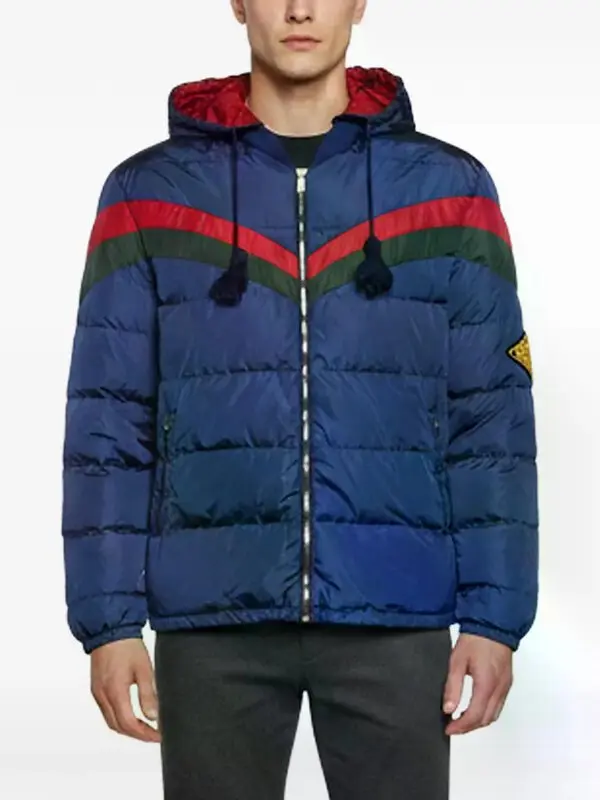 Gucci Quilted Jacket With Chevron Stripe Detail
