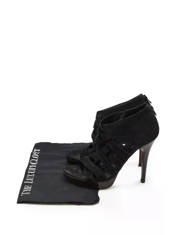 STUART WEITZMAN Suede Cross Strap Sandals