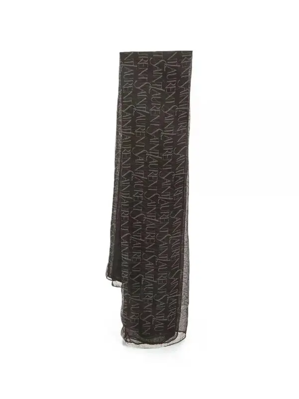 Saint Laurent Monogram Peint Scarf - Black